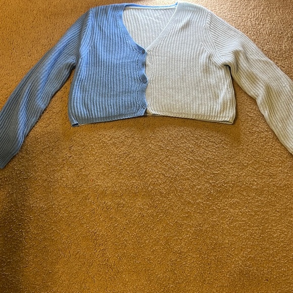 Sweaters | Half Half Light Bluesky Blue Crop Top Sweater | Poshmark